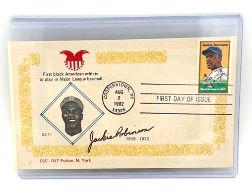 ⚾️ 1982 Jackie Robinson Stamp 1st Day of Issue 8/2/82 Cooperstown NY ...