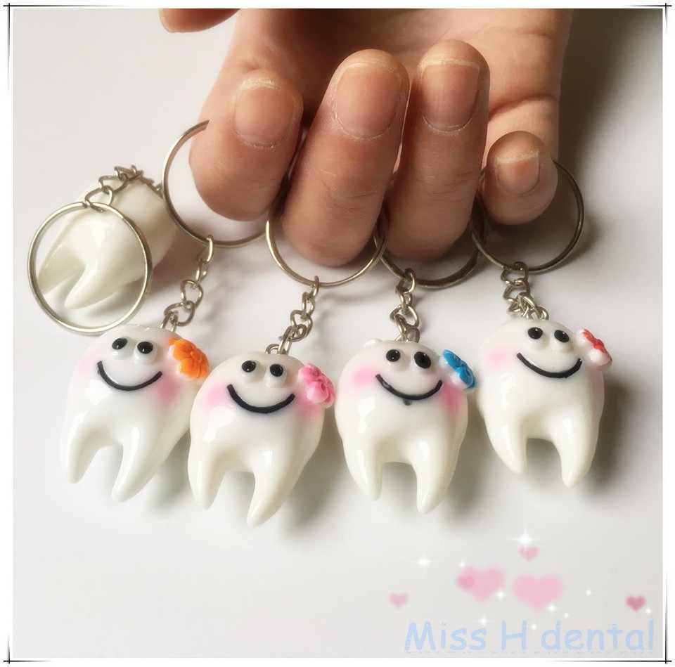 10pc Simulation tooth pendant dentist keychain small gift promotion ...