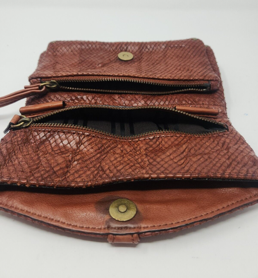 Frye Mini Snake Pattern Genuine Leather Bag Clutch With Fob Charm | eBay