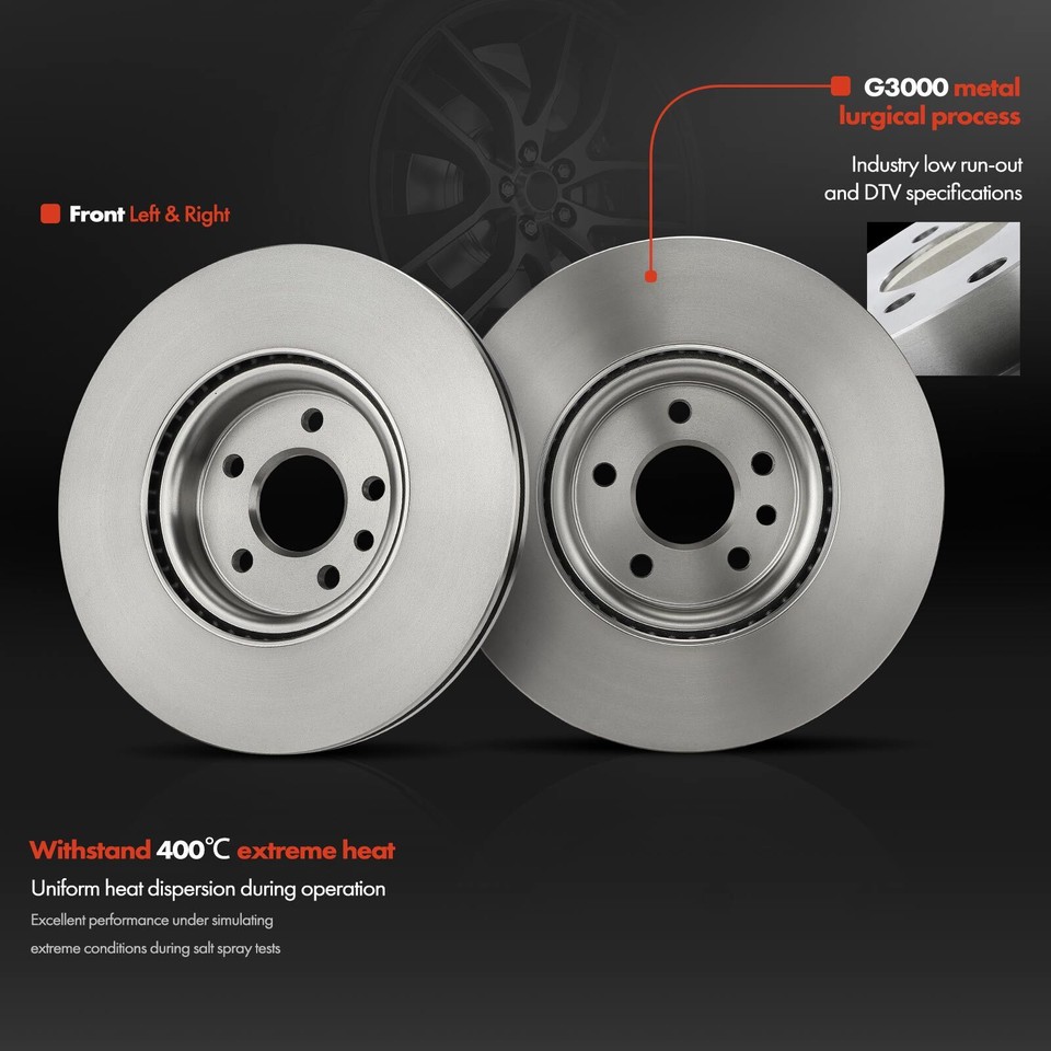 2x Vented Brake Discs Front 320mm for Volvo S40 V40 V50 C70 Ford Focus ...