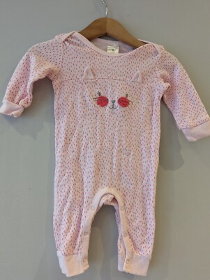 Target Baby Long Sleeve Pink Cat Romper Size 000 0-3 Months VGUC | eBay ...