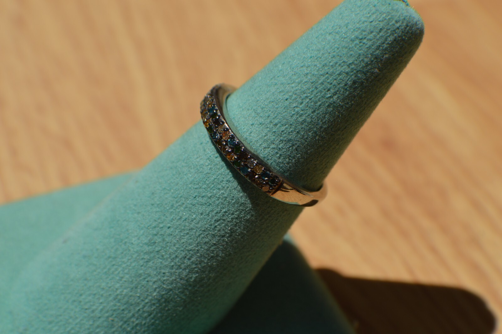 0.25ct Natural Multi-Color Diamond Ring Rhodium & Platinum over Fine ...