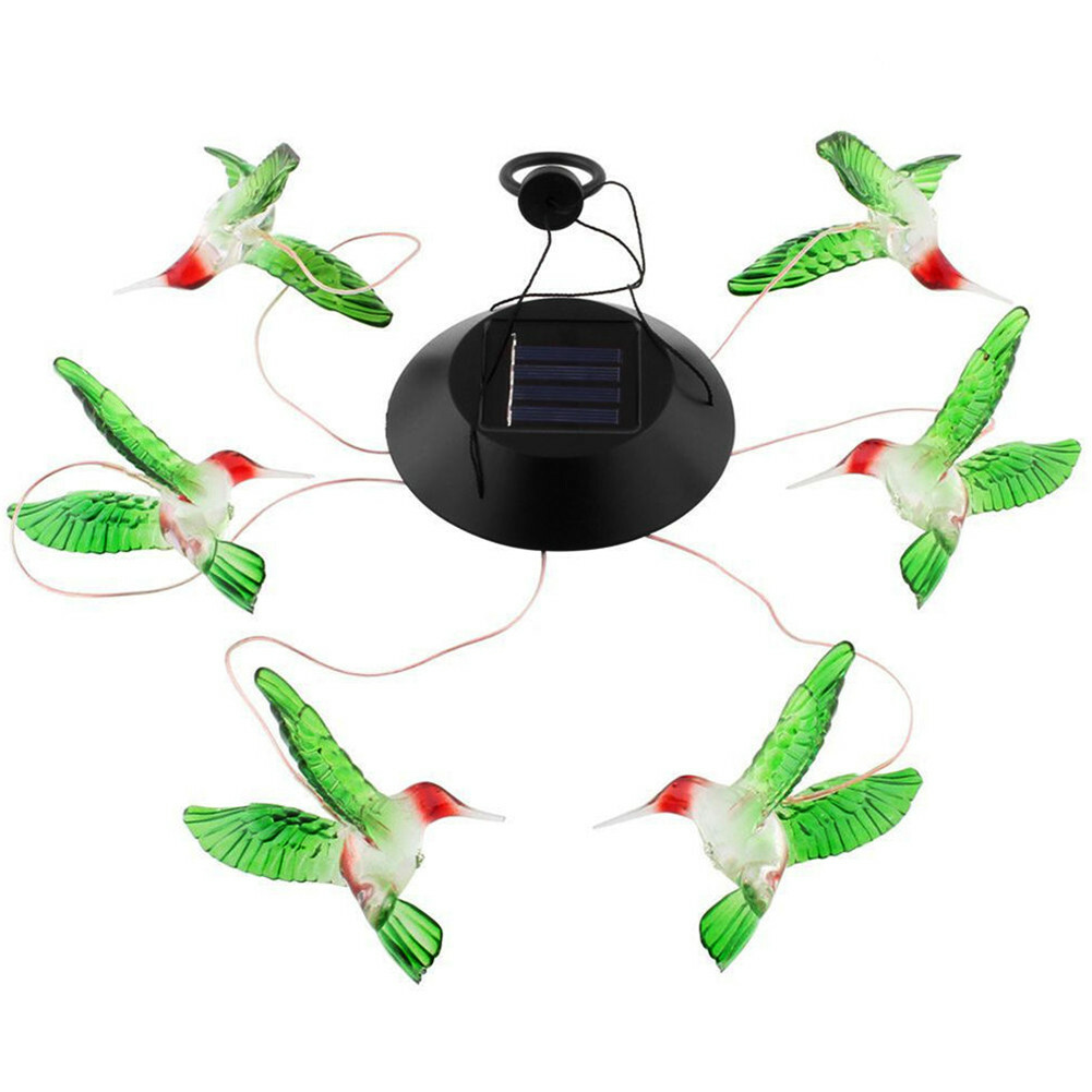 Color-Changing LED Solar Powered Hummingbird Wind Chime Lights Yard ...