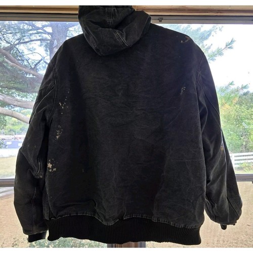 VTG Carhartt J130 MOS Moss 2XL Tall Trashed Distressed Hooded Lined ...