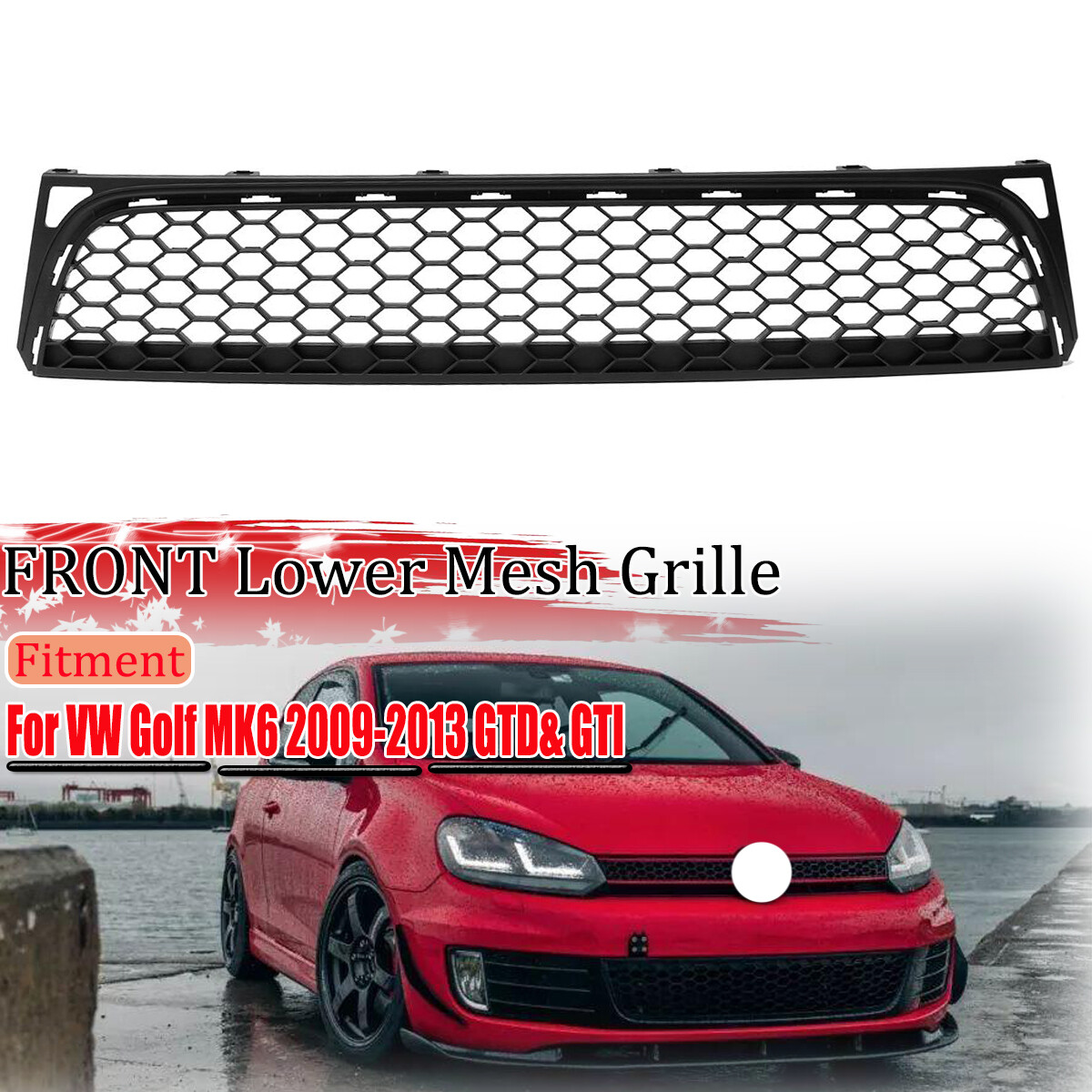 Honeycomb Front Lower Bumper Mesh Grille Grill Black For VW Golf GTI ...