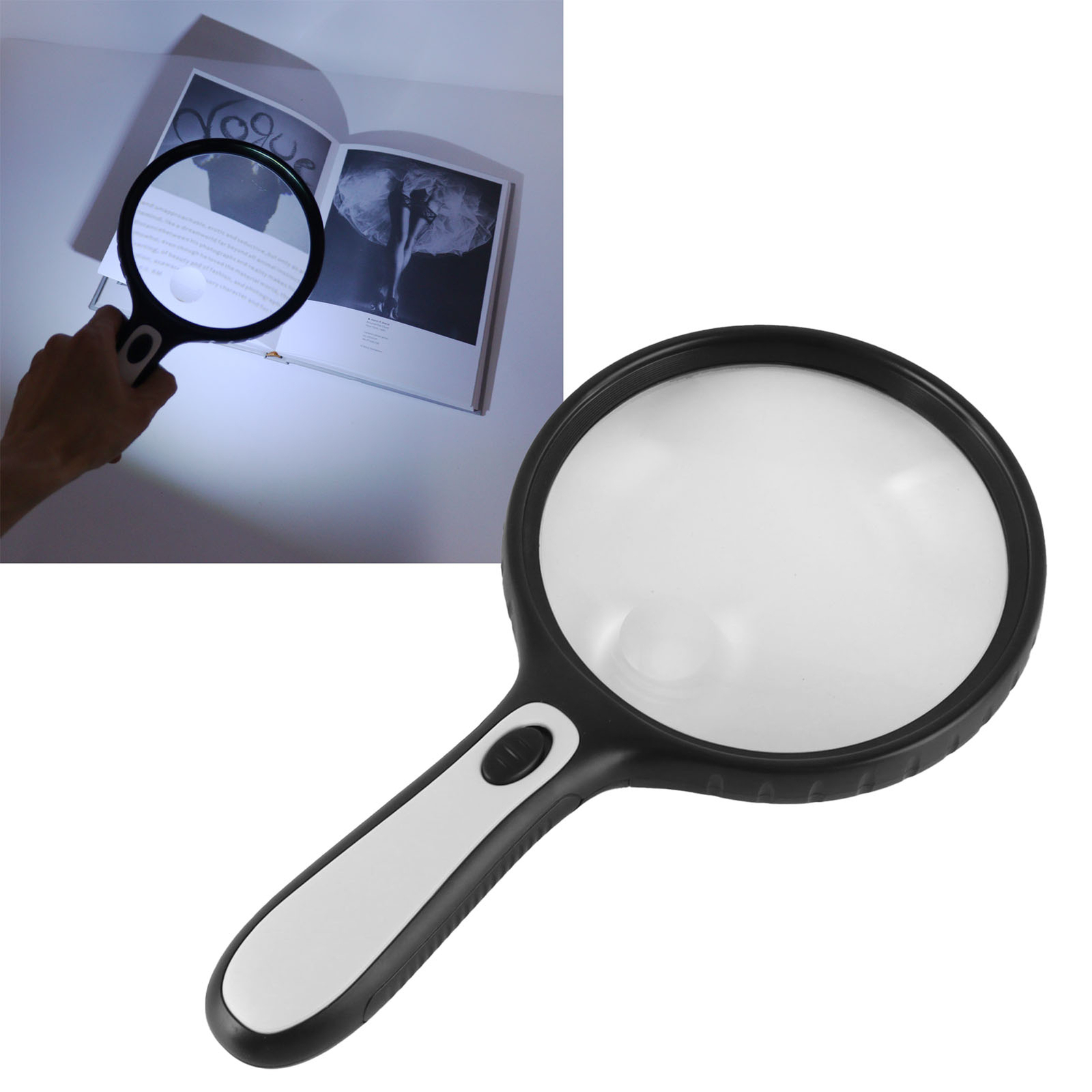 New LED Handheld Lighted Magnifier Professional Magnifying Glass Large ...