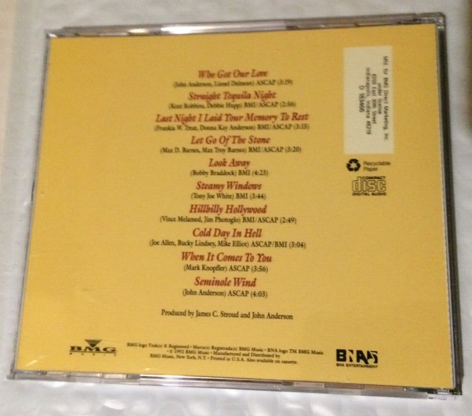 Seminole Wind by John Anderson CD ~USED~ BMG Compact Disc 1992 | eBay