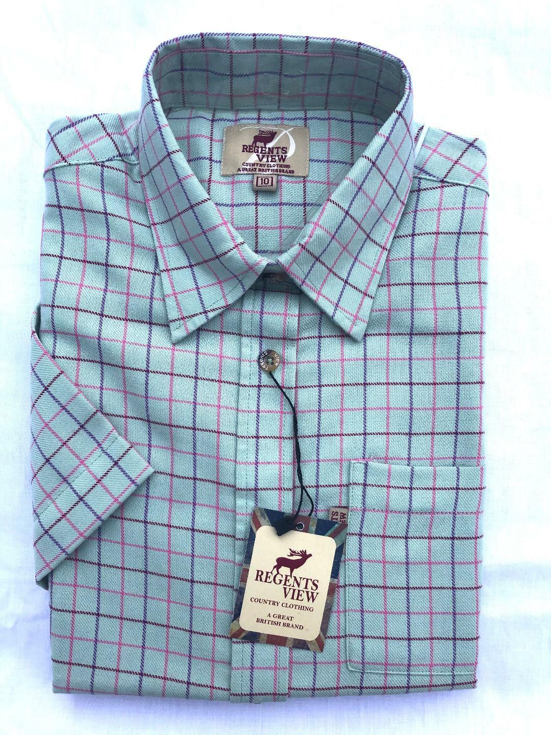 Regents View Womens, ladies Tattersall short Sleeve check Shirt country ...