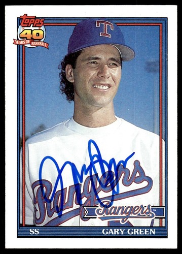 1991 Topps Baseball Gary Green Auto Texas Rangers #184 Signed | eBay