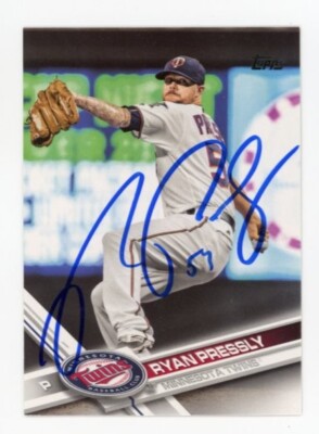 SIGNED BASEBALL CARD AUTO TOPPS 2017 MINNESOTA TWINS RYAN PRESSLY #568 ...