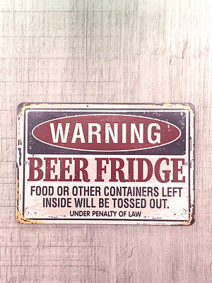 2022~STICKER Beer Fridge Warning Sign Refrigerator Fridge | eBay