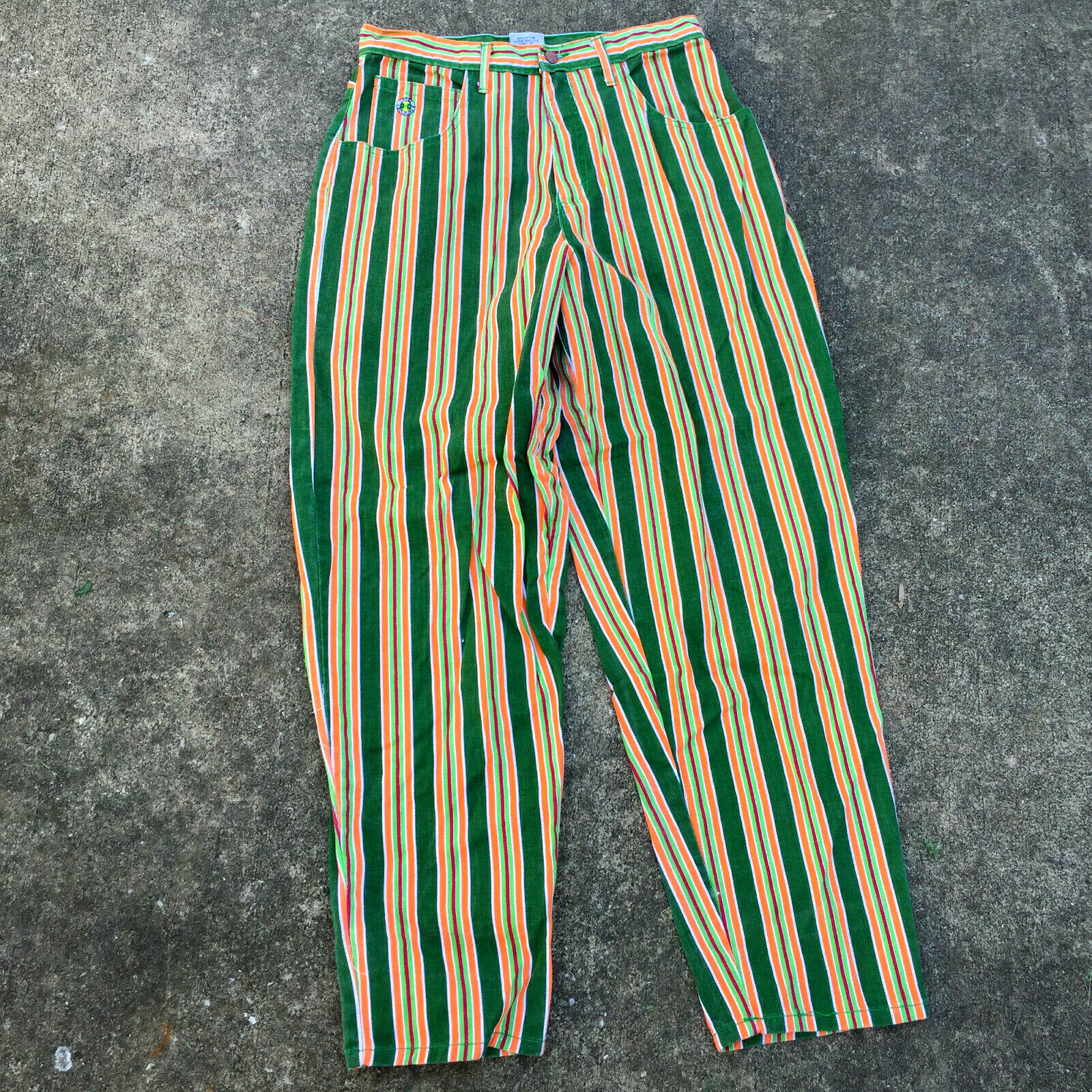 Rare Vintage Cross Colours Denim Color Block Stripe Hip Hop Jeans Pants ...