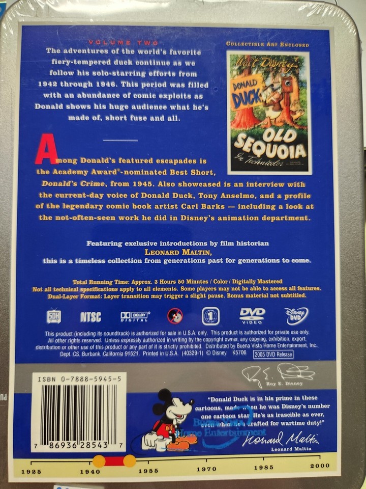 NEW Walt Disney Treasures TIN The Chronological Donald Duck Vol 2 DVD ...