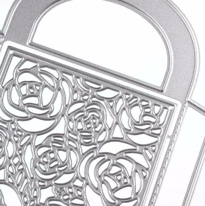 Rose Shaped Handbag Metal Cutting Dies Stencils Wedding Gift Embossing ...