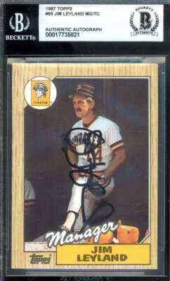 Jim Leyland Beckett BAS Signed 1987 Topps Rookie Autograph | eBay