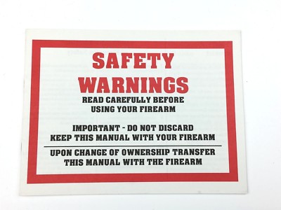 Firearm Safety Warnings Manual & Care 10 Commandments Vintage Insert ...