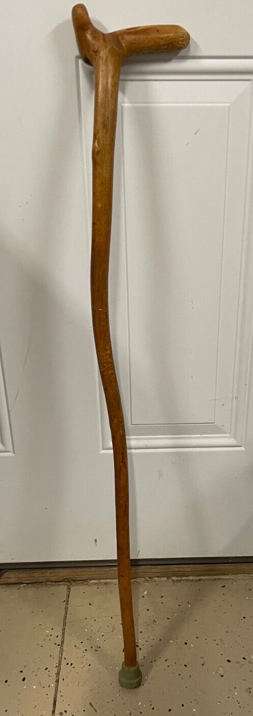 Vintage Primitive Hand Carved Walking Stick Cane Folk… - Gem