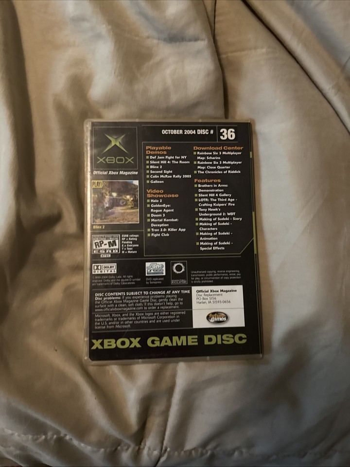 Xbox Game Demo Disc 36 Original Microsoft Xbox ~ Def Jam Fight For NY ...