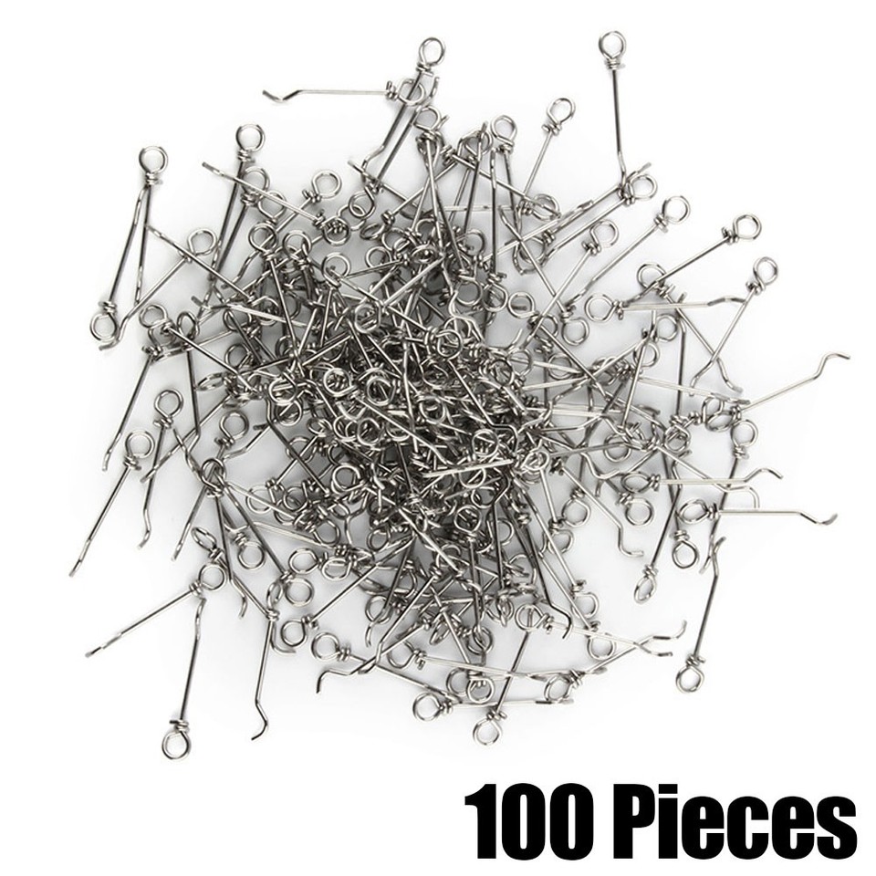 100pcs/bag Stinger Fishing Spike Soft Bait Bent Center Pin Pike Rig ...