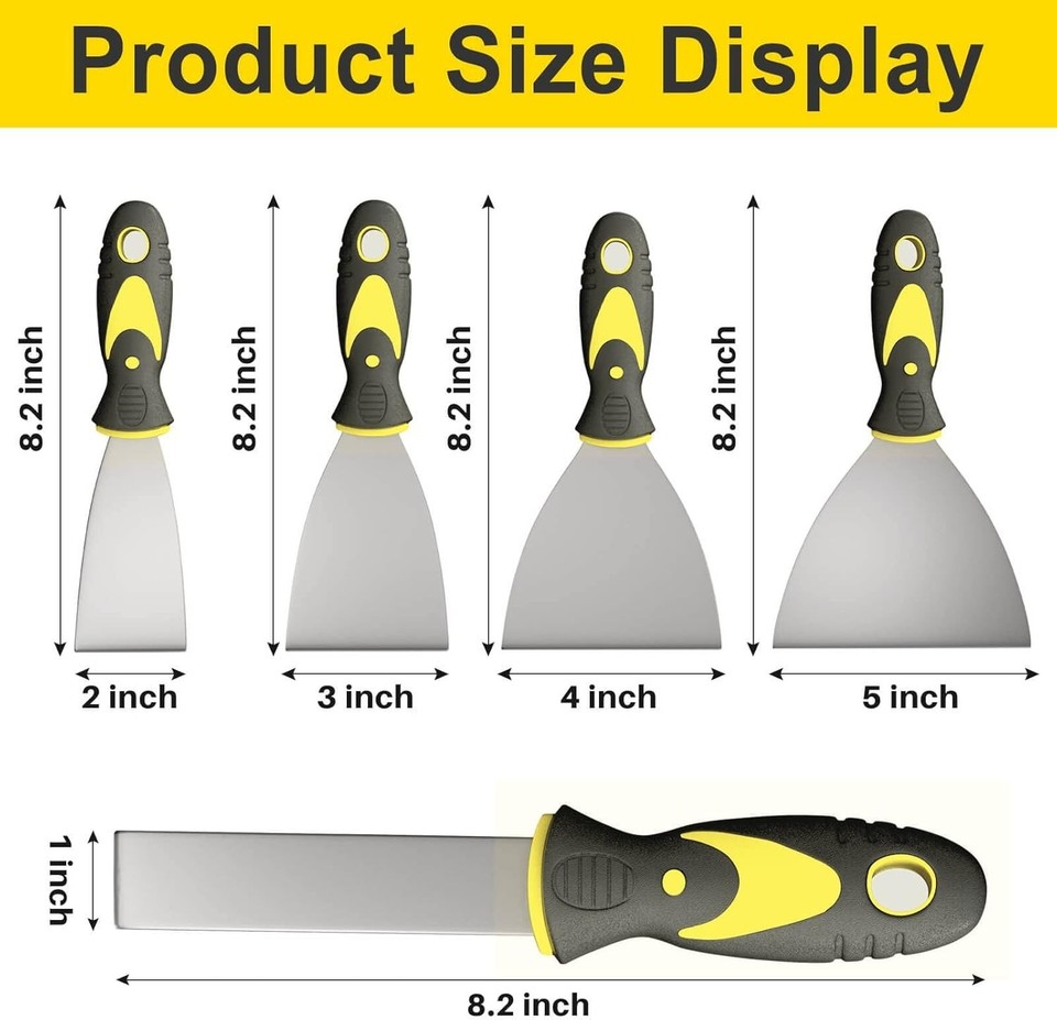 Versatile 5-Piece Spackling Knife Set – Ideal for Drywall & Wallpaper ...
