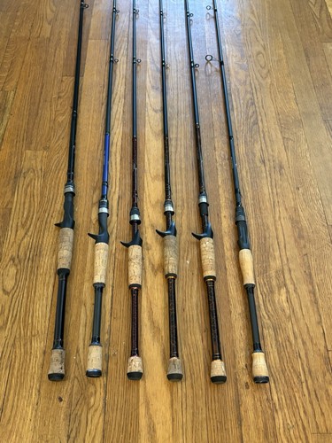 POWELL Bass Fishing Rods• Mixed Bag• (Lot Of 6) 5 Casting & 1 Spinning ...