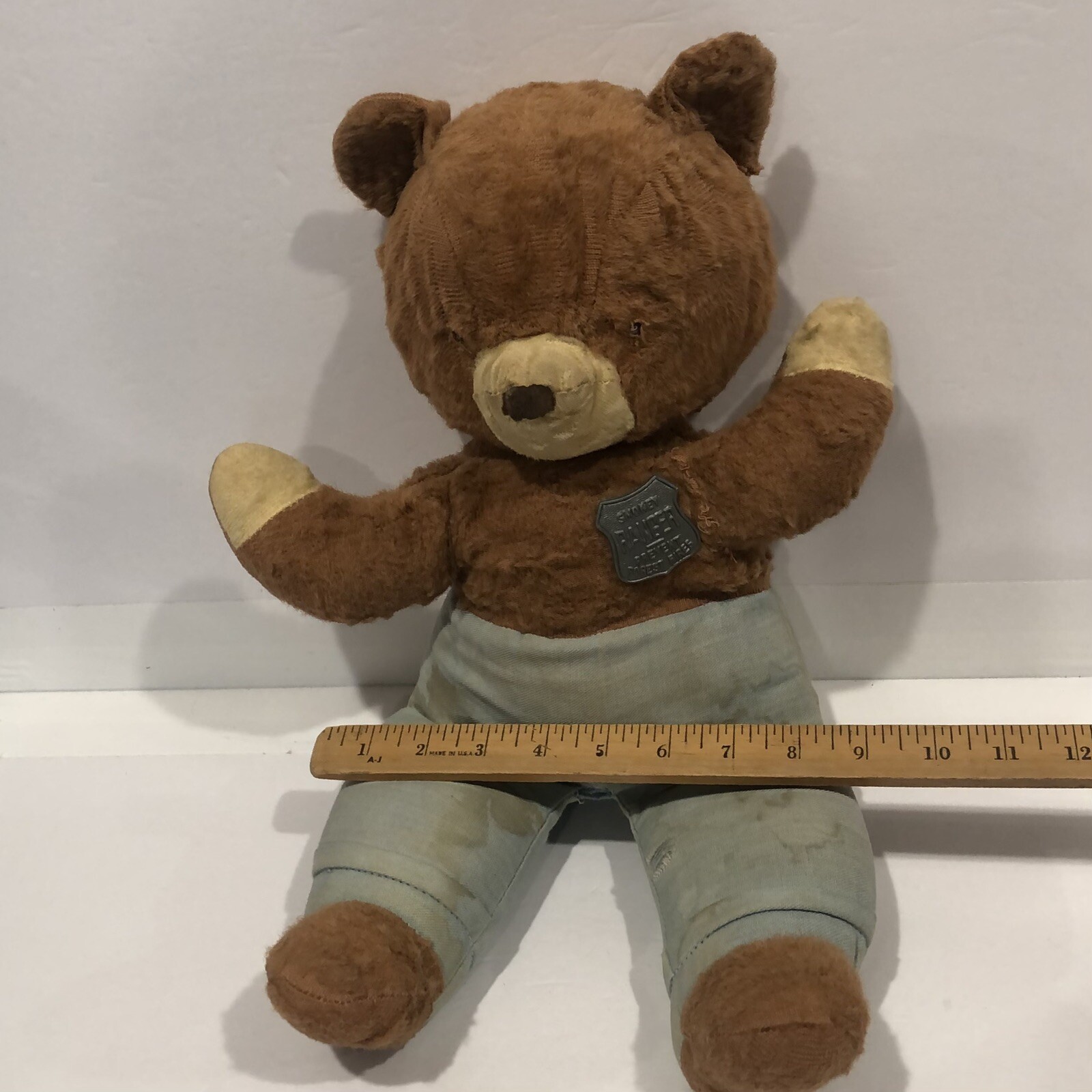 Vtg 1960s Ideal Smokey the Bear Plush 20" Ranger Teddy Bear Collectible ...