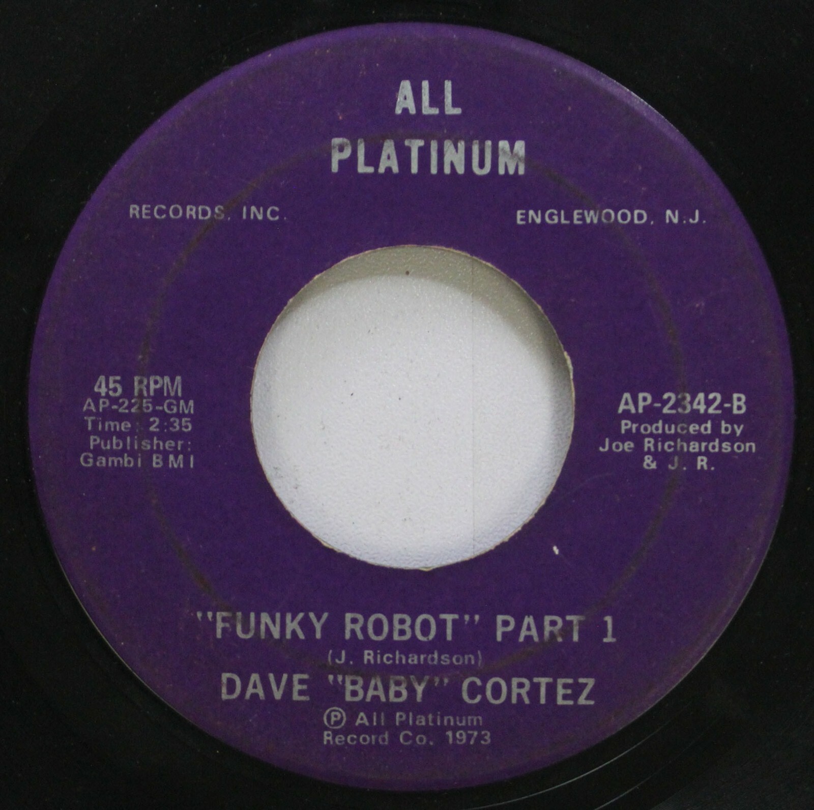 Soul 45 Dave "Baby" Cortez - "Funky Robot" Part 1 / Unaddressed Letter ...