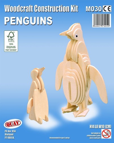 Penguins: Woodcraft Quay Construction Wooden 3D Model Kit M030 Age 5 ...