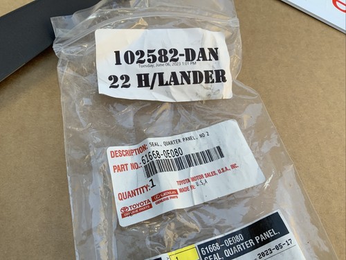 2020-2023 TOYOTA HIGHLANDER REAR LEFT QUARTER PANEL SEAL COVER 61668 ...