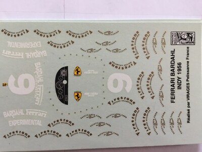 1/43 Decal, Ferrari Bardahl, Indy Test 1956 | eBay
