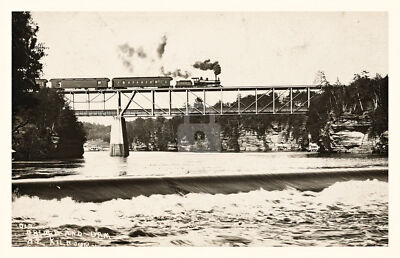 Old bridge & dam at Kilbourn 1907 RPPC Photo Postcard COPY | eBay