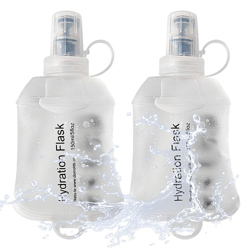 2Pcs 150ml Soft Flask Running Water Bottles, TPU Foldable Running ...