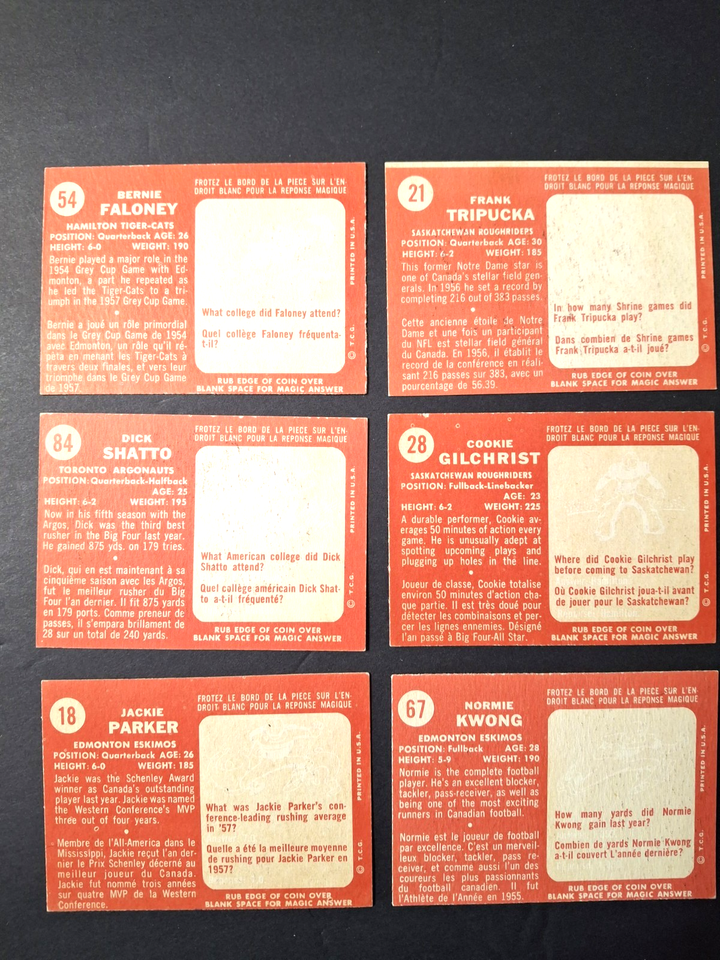 1958 Topps Canadian CFL Complete Set (88) EM-NM | eBay