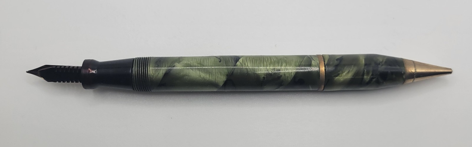 Lot of 3 Vintage Fountain Pens 1 is a 14k Nib Green Marble Viceroy ...
