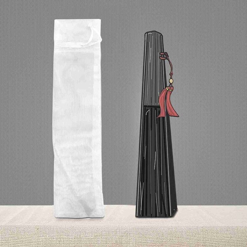 50pcs White Drawstring Organza Folding Hand Fan Pouch Party Wedding ...