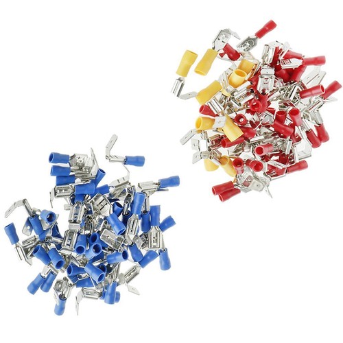 100pcs Electrical Flat Connectors Flat Receptacles Cable | eBay