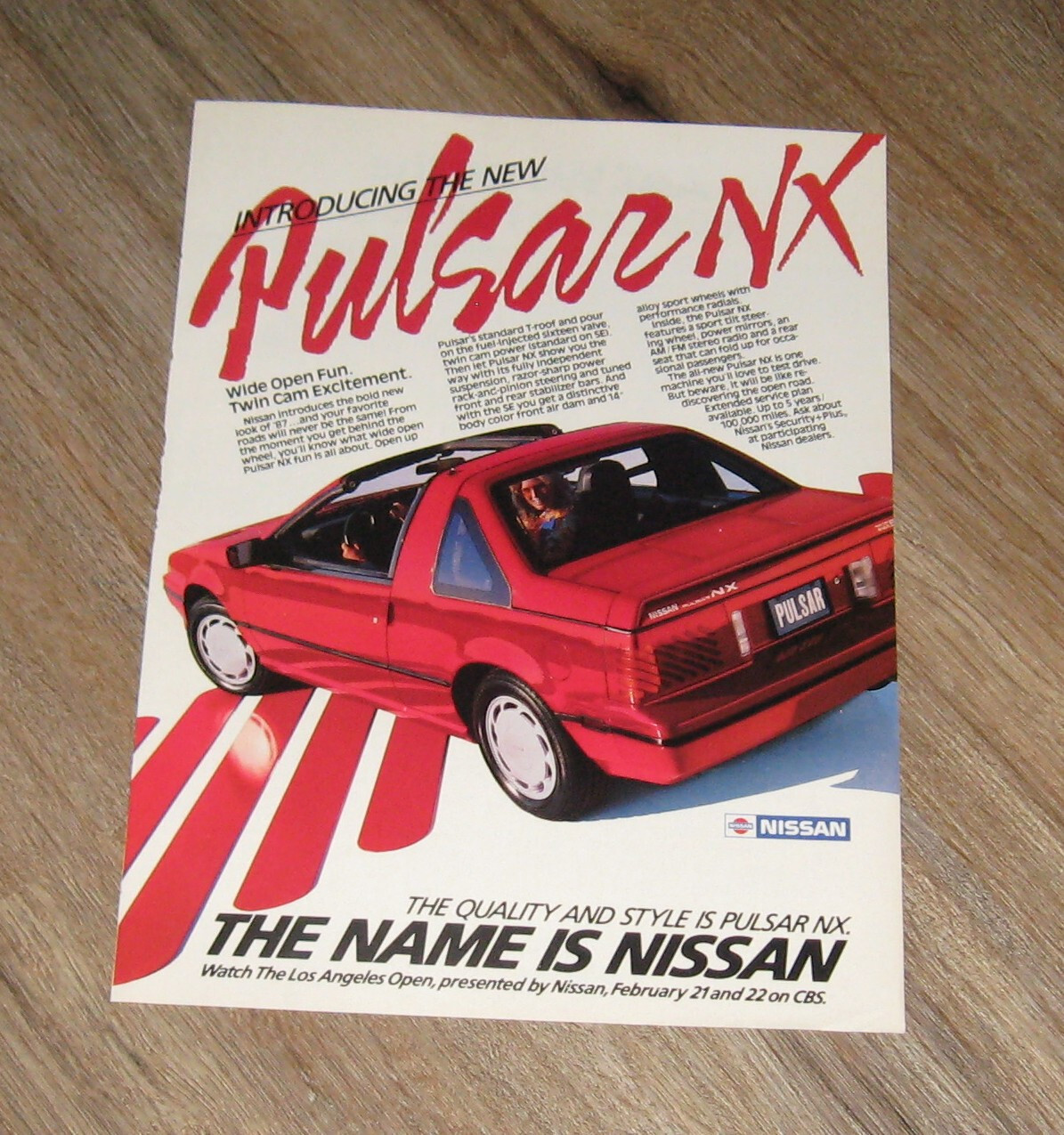 Nissan Car AD 1987 Pulsar NX original ONE magazine page advertisement ...