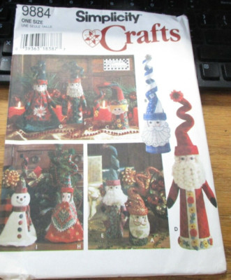 9884 Vintage Simplicity Sewing Pattern Mr. Mrs. Santa Elf Snowman ...