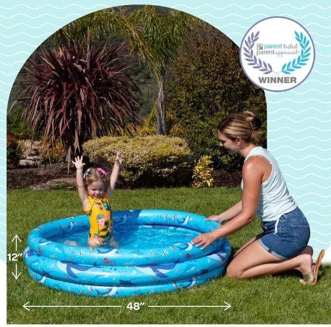 Kiddie Pool for Toddlers Kids Baby Round Inflatable Plastic Baby Blow ...