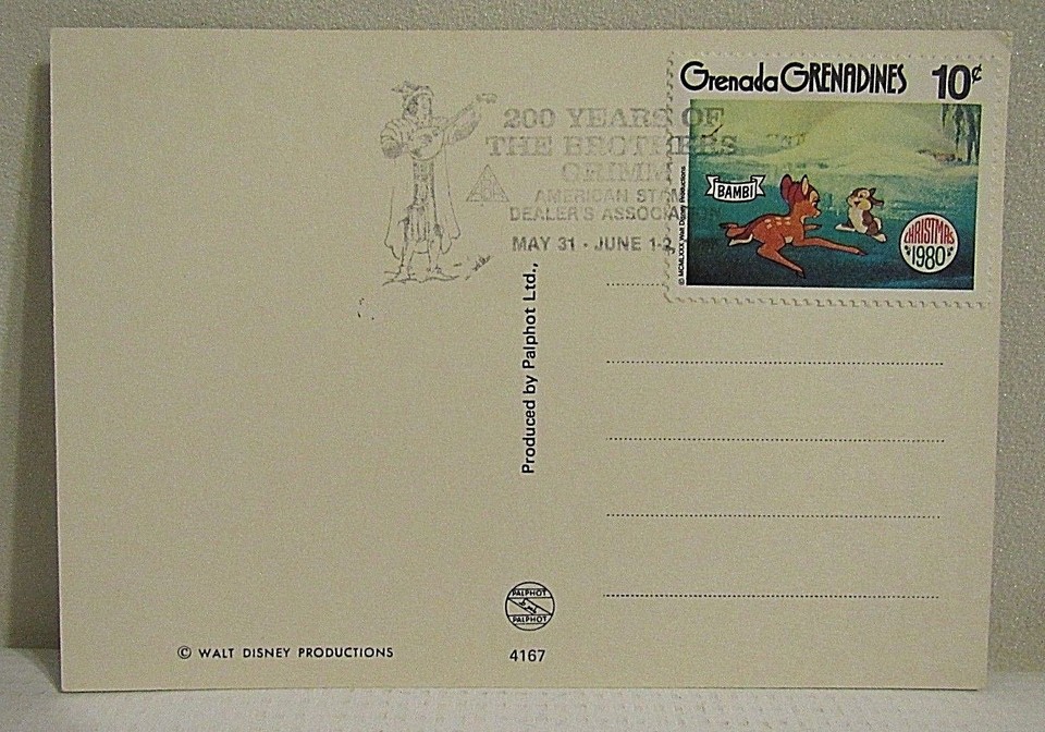 Rare Vintage Walt Disney Product. Post Card #4167 w/ Stamp NOS (PC #38A ...