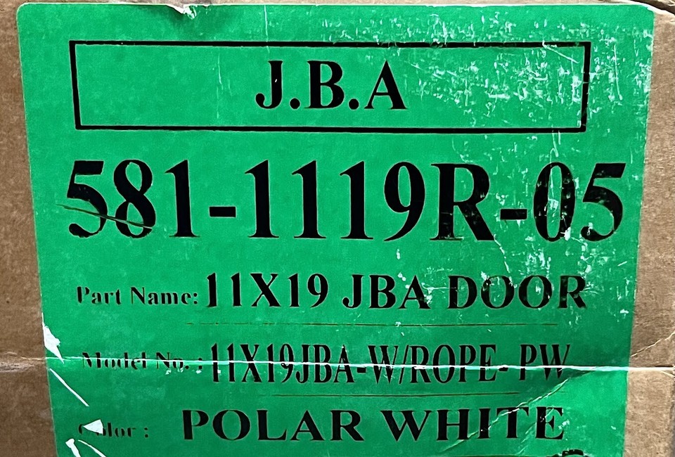 Jim Black 11in x 19in Anchor Rope Hatch Deck Lid Polar White OEM