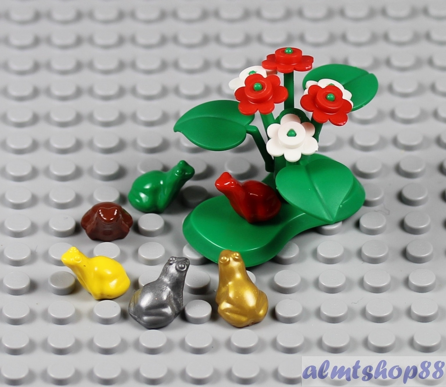 LEGO - 6x Frog Lilypad - Gold Silver Red Green Plant Flower Animal Toad ...