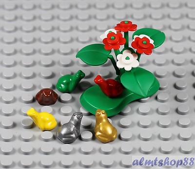 LEGO - 6x Frog Lilypad - Gold Silver Red Green Plant Flower Animal Toad ...