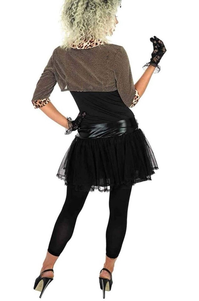80s Pop Star Costume Women Vintage Pop Star Outfit Medium Black Retro L ...