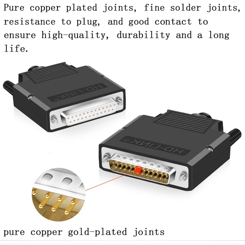 ANMBEST 5PCS DB25 Solderless Connector, RS232 D-SUB Serial to 25-pin ...