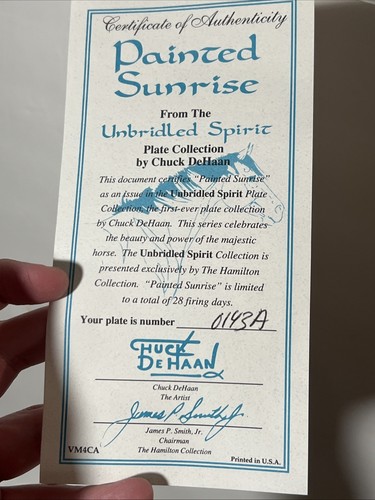 Unbridled Spirit Painted Sunrise Hamilton Collection Chuck DeHaan Horse ...