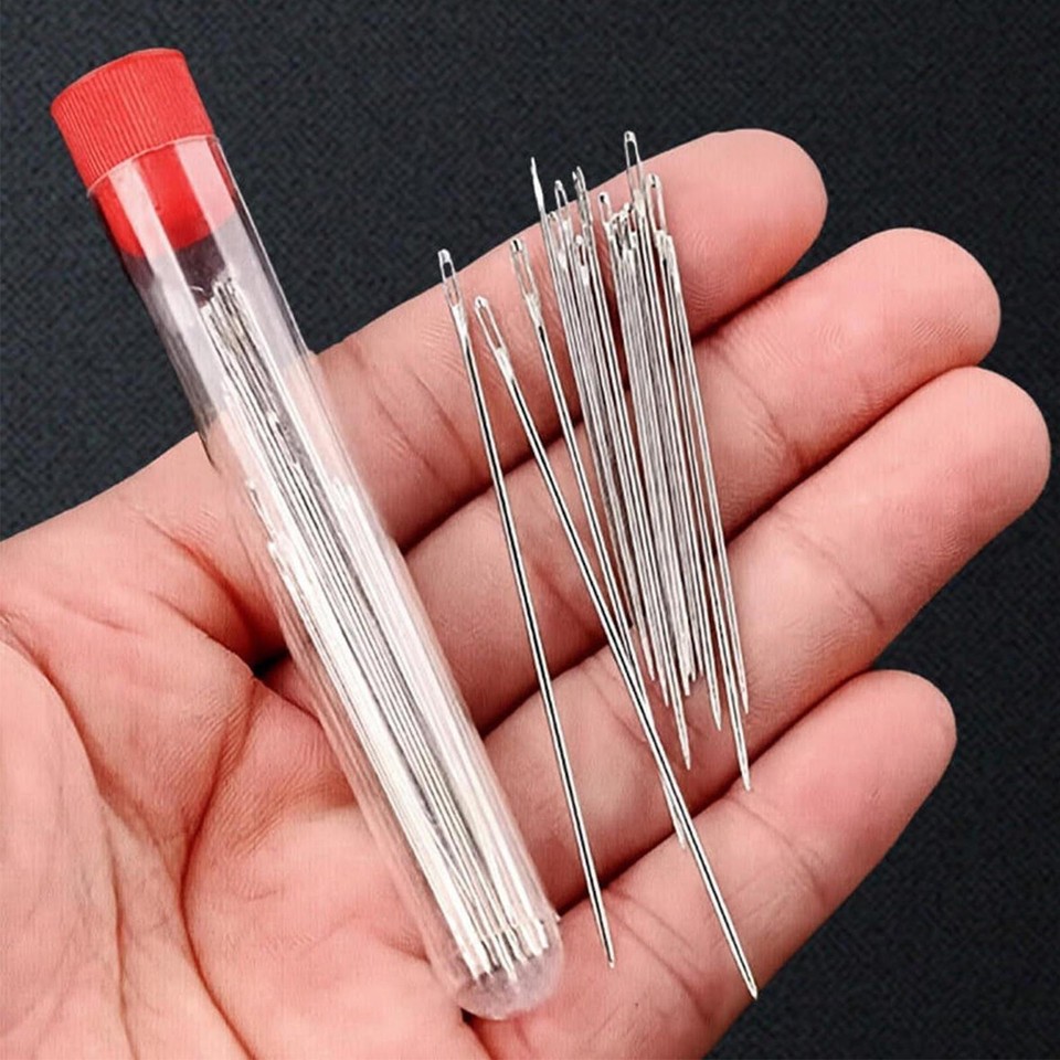 Big Eye Steel Needles Set - Long & Thin Handmade Quilting & Sewing ...