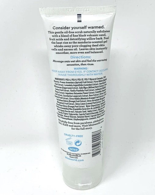 bliss Pore Patrol Daily Warming Scrub With Black Volcanic Sand 4oz for ...