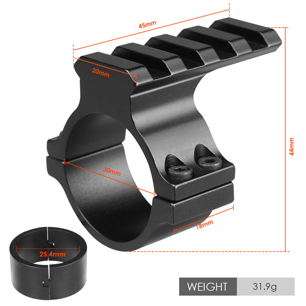 Scope Ring 1Inch/30mm Tactical Scope Light Flashlight Mount 20mm ...