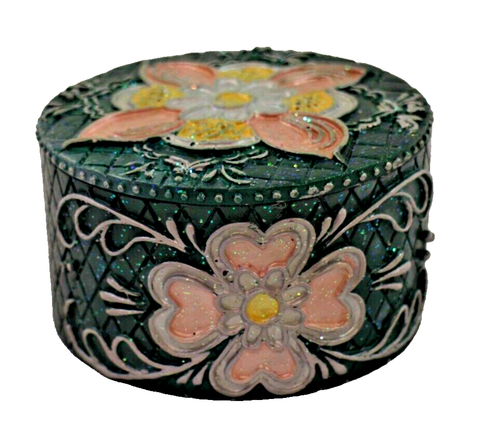 Beautiful Hand-painted Resin Lidded Trinket Desk Box | eBay